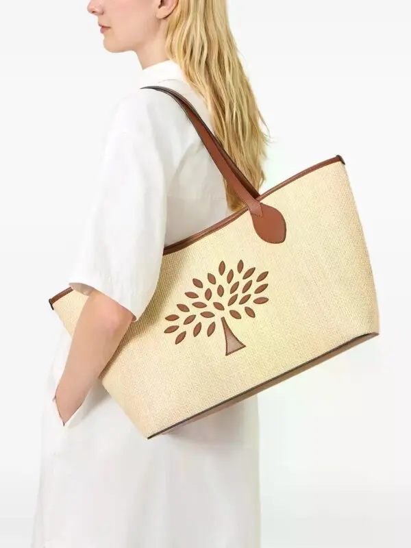 Mulberry Woven Tote Bag