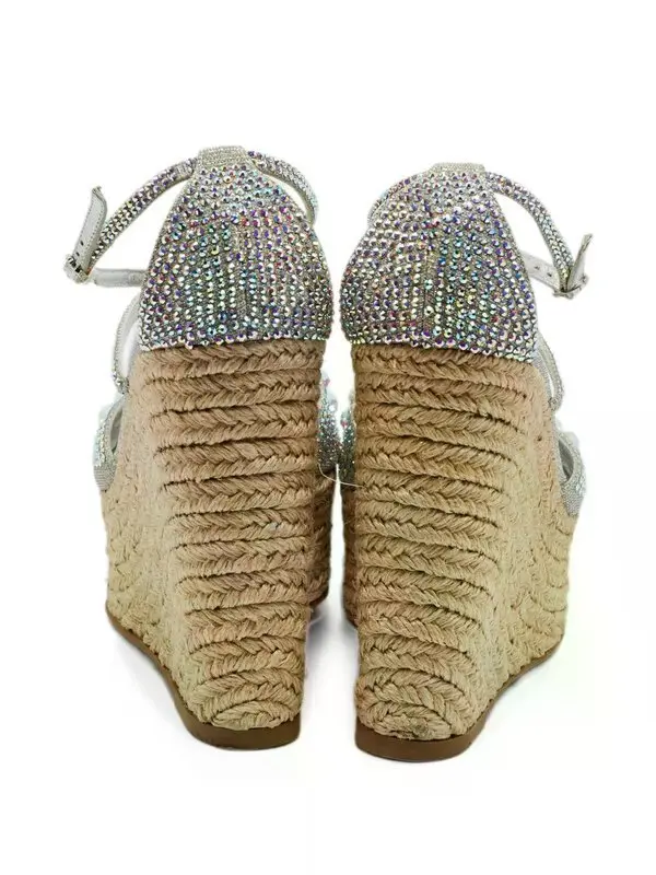 LE SILLA Crystal-embellished Espadrille Wedge Sandals