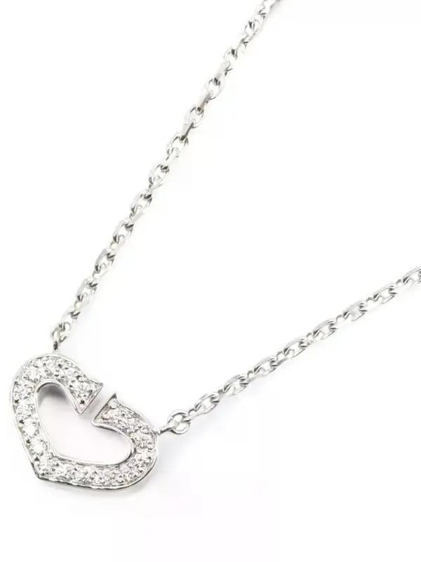 Cartier C Heart Diamond Necklace - Silver