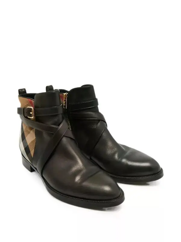 Burberry Check-detail Ankle Boots