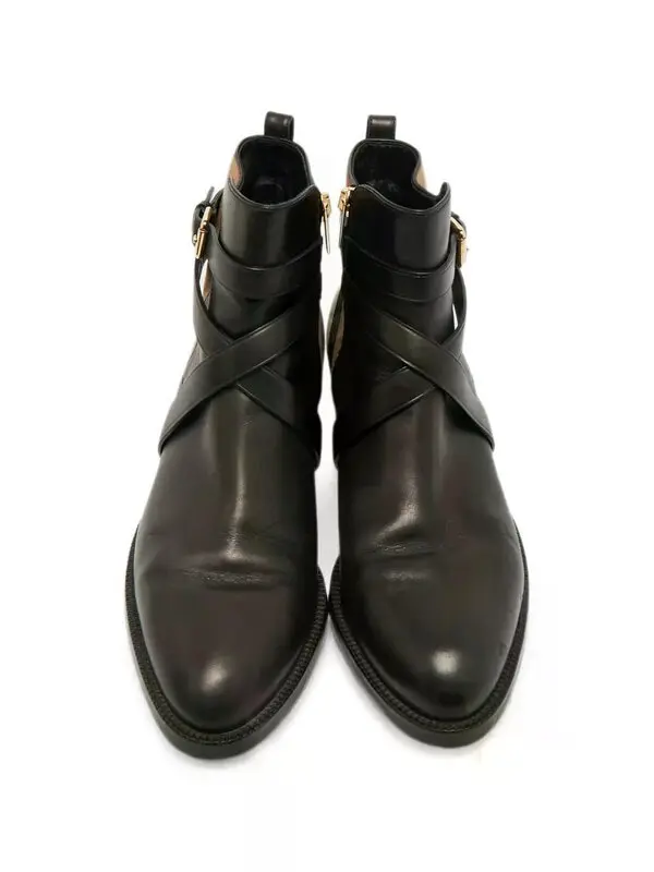 Burberry Check-detail Ankle Boots