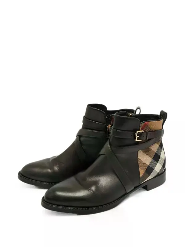 Burberry Check-detail Ankle Boots