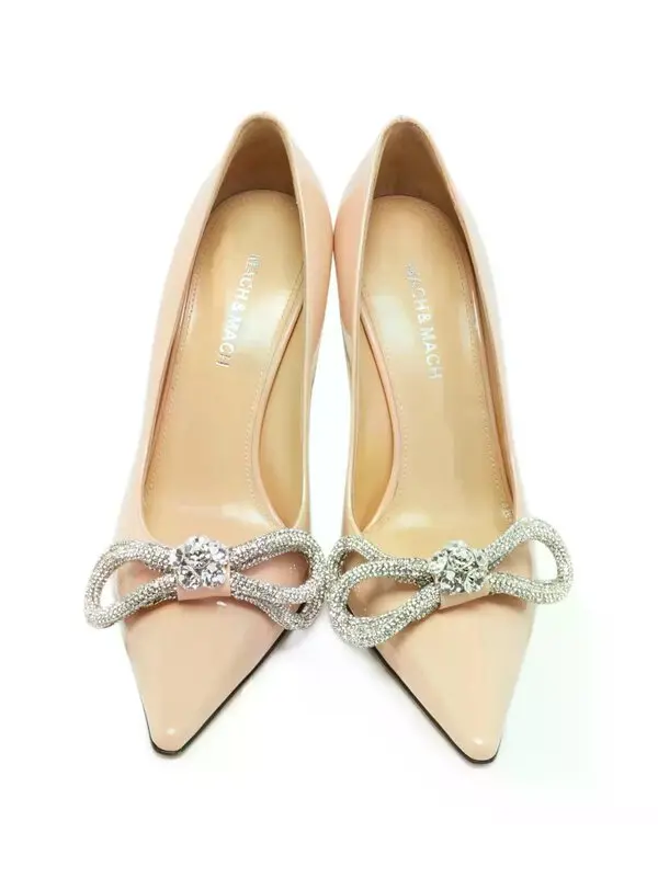 Mach & Mach Double Bow Pointed Toe Patent Pumps