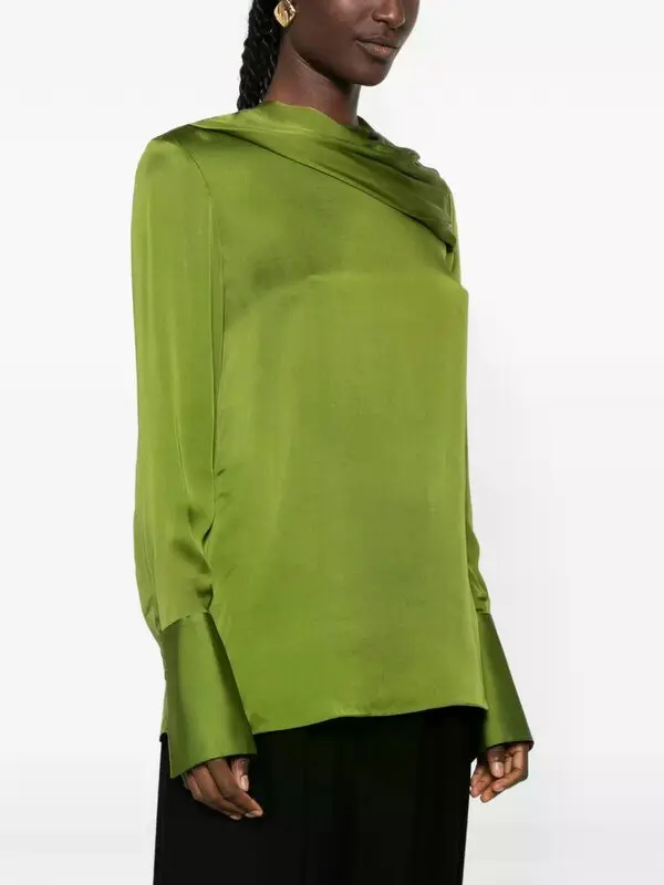 TOM FORD Draped Collar Blouse - Green