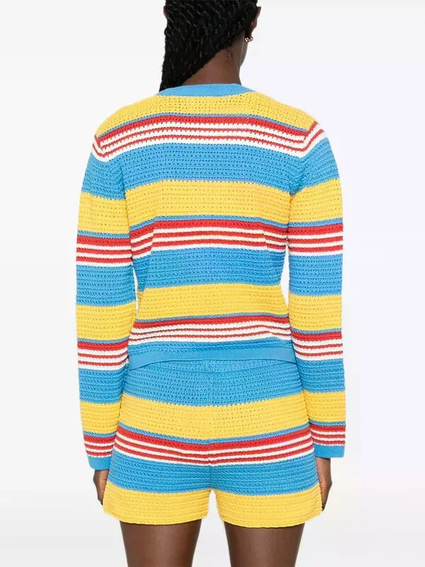 Posse Tammy Striped Crochet Shorts
