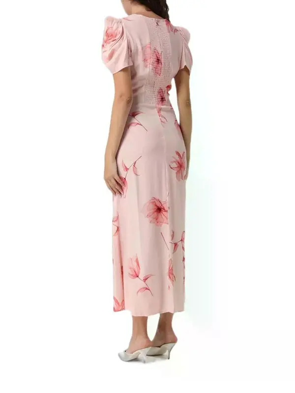 MAR DE MARGARITAS Midi Kristel Floral-print Ruched Dress - Pink