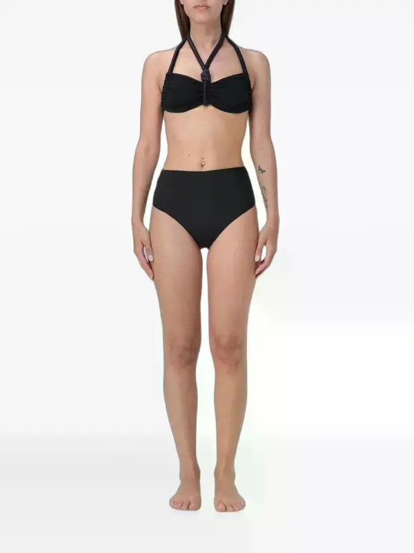 MAYGEL CORONEL Ruched Halterneck Bikini - Black