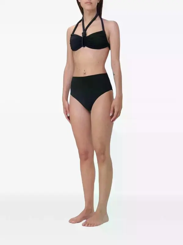 MAYGEL CORONEL Ruched Halterneck Bikini - Black