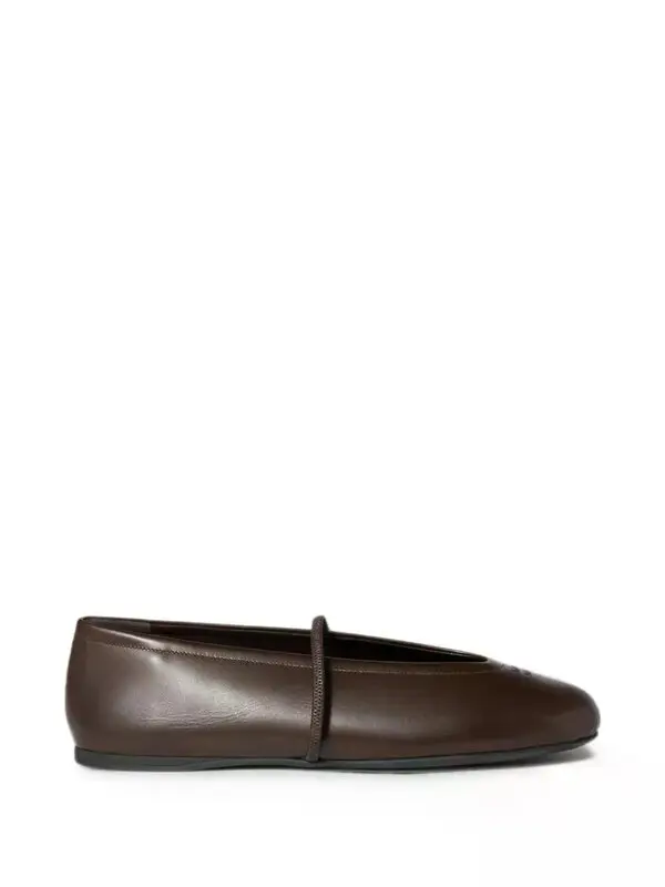 Miu Miu Logo-embossed Ballet Flats