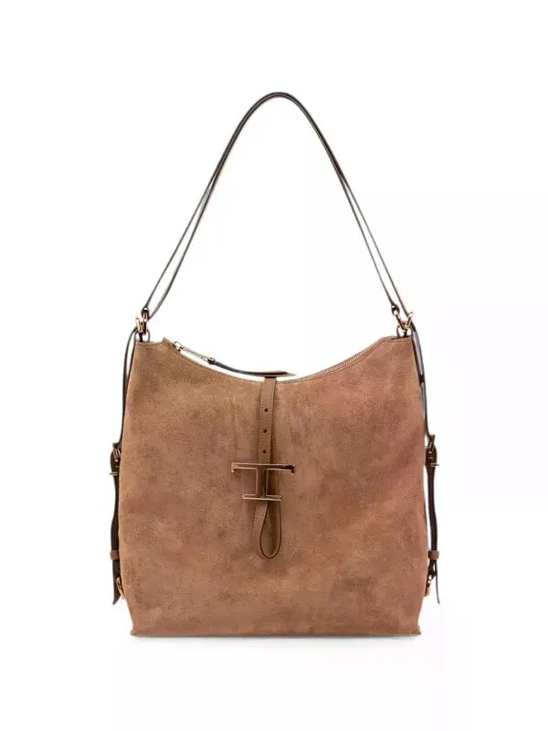 TOD'S T Timeless Small Suede Shoulder Bag
