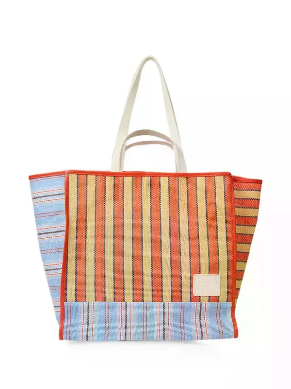 Paul Smith Blue And 'pool Smith Stripe' Tote Bag - Red