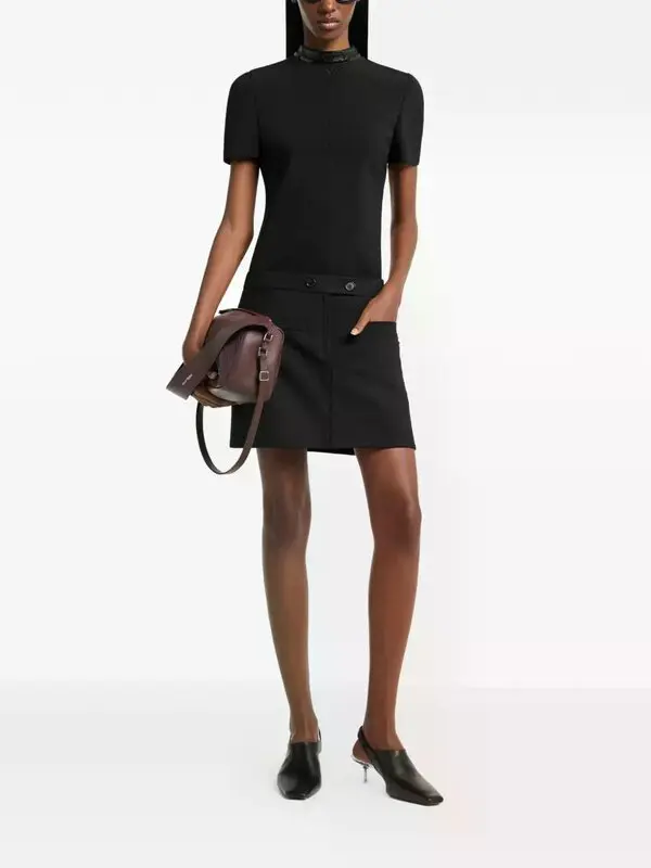 COURREGES High-neck T-shirt With Vinyl Trim