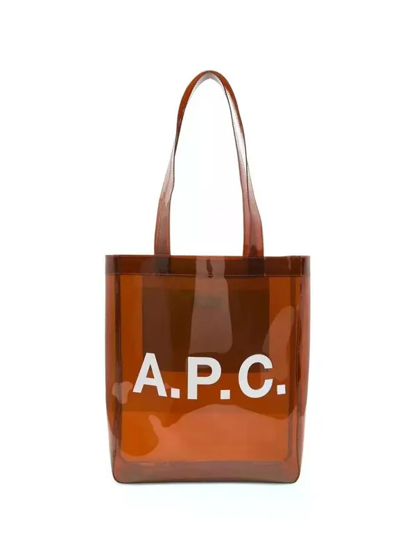 A.p.c. Logo-print Transparent Tote Bag - Brown