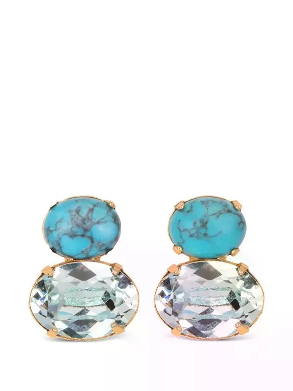 JENNIFER BEHR Yvette Turquoise Crystal-embellished Earrings