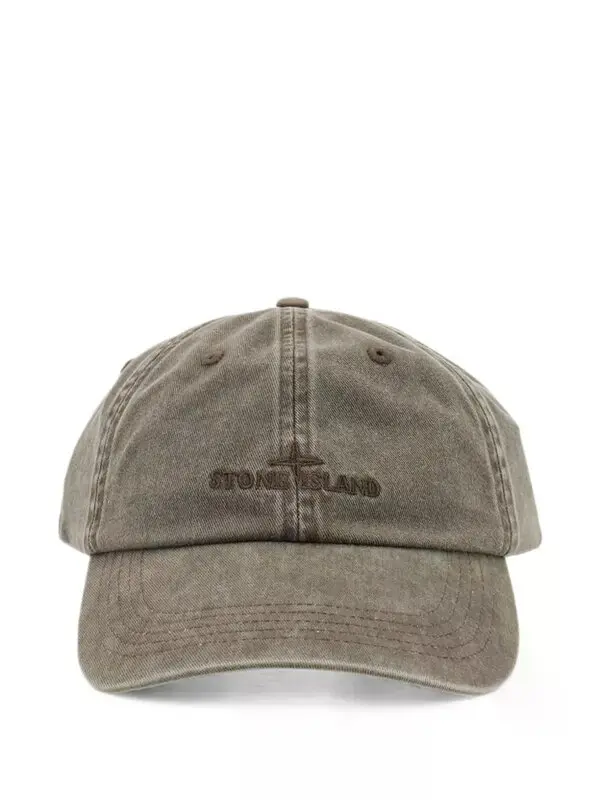Stone Island Logo Embroidered Cap - Brown