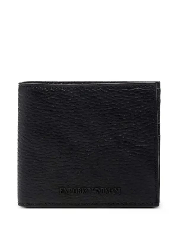 Emporio Armani Logo-debossed Grained-leather Wallet - Black