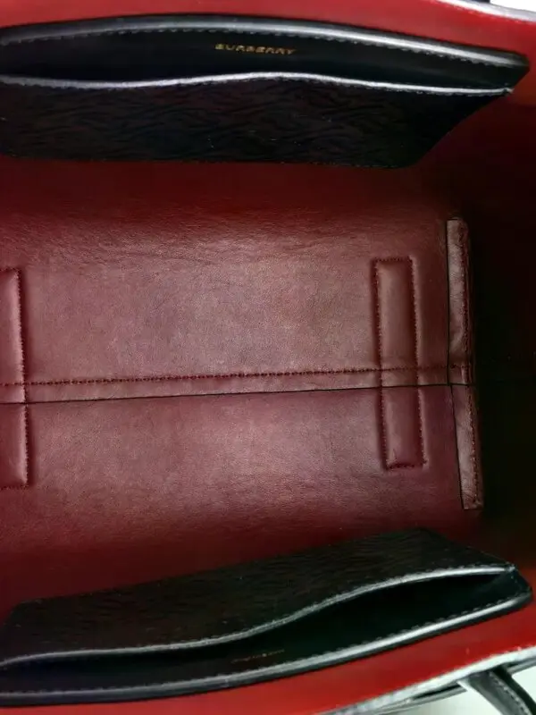 Burberry Belt Monogram Embossed Leather Small Tote Bag