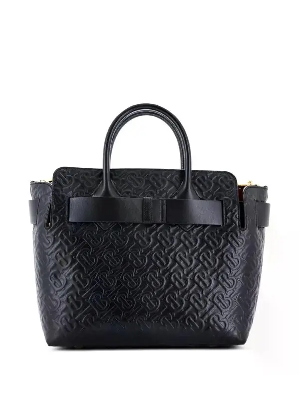Burberry Monogram Embossed Leather Tote Bag