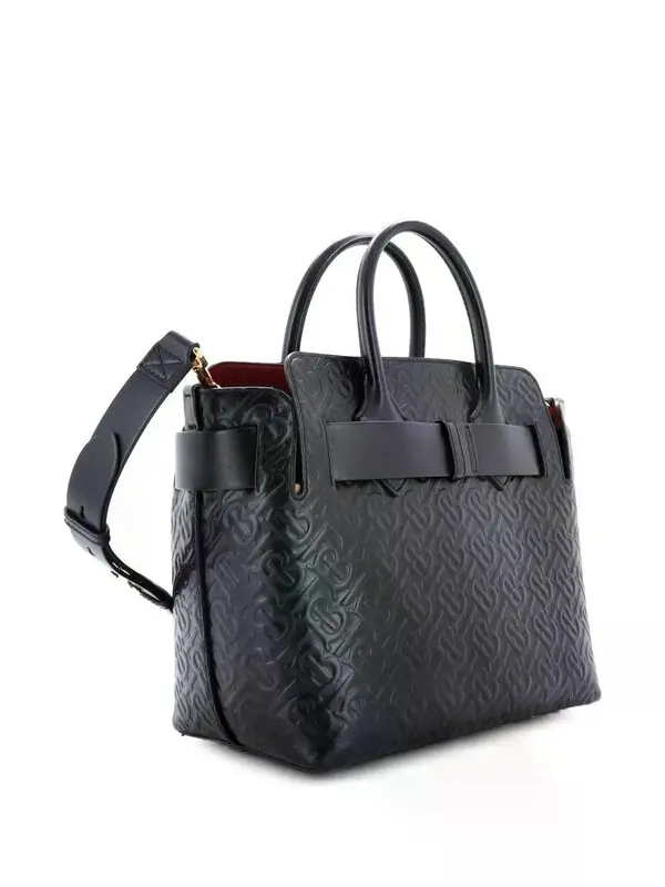 Burberry Monogram Embossed Leather Tote Bag