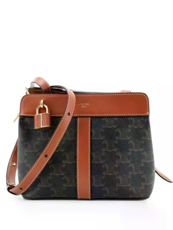 Celine Teen Cabas De France Bag Triomphe Coated Canvas Small Crossbody Bag - Brown