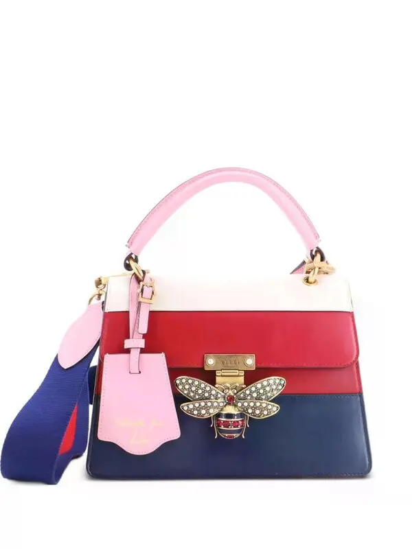 Gucci Queen Margaret Colorblock Leather Satchel - Blue
