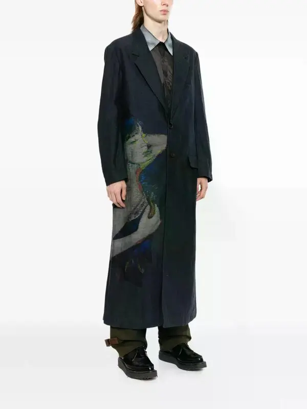 Yohji Yamamoto Graphic-print Coat