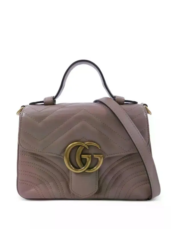 Gucci Mini Gg Marmont Handbag - Brown