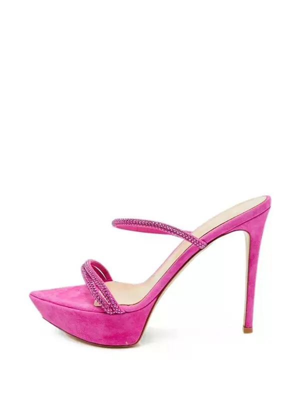 GIANVITO ROSSI Crystal Embellished Stiletto Platform Sandals - Pink