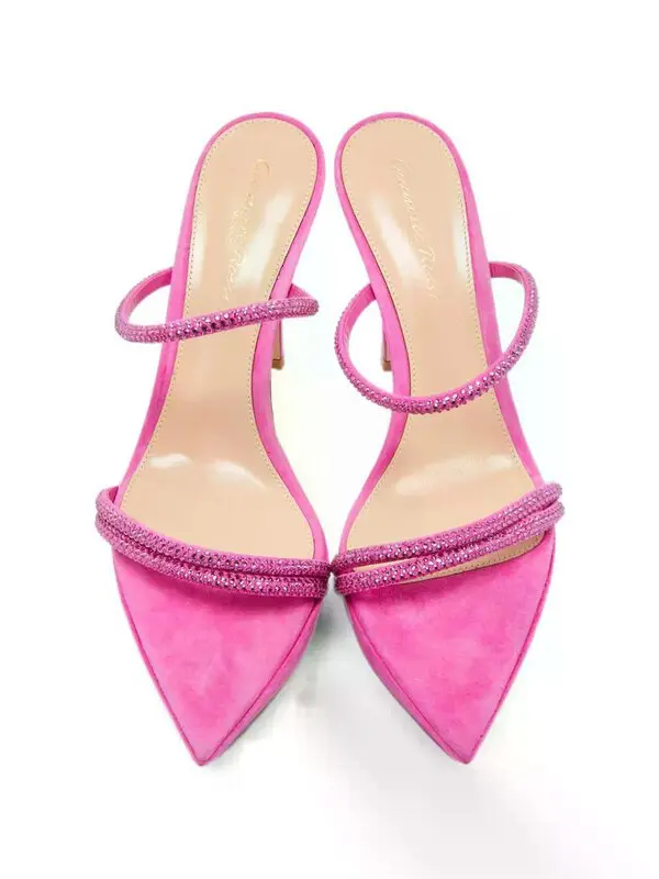 GIANVITO ROSSI Crystal Embellished Stiletto Platform Sandals - Pink