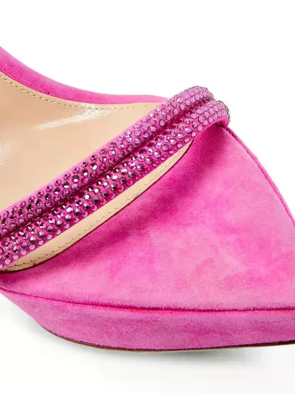 GIANVITO ROSSI Crystal Embellished Stiletto Platform Sandals - Pink