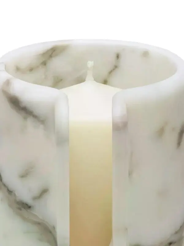 EDITIONS MILANO Kouki Marble Candle Holder - White