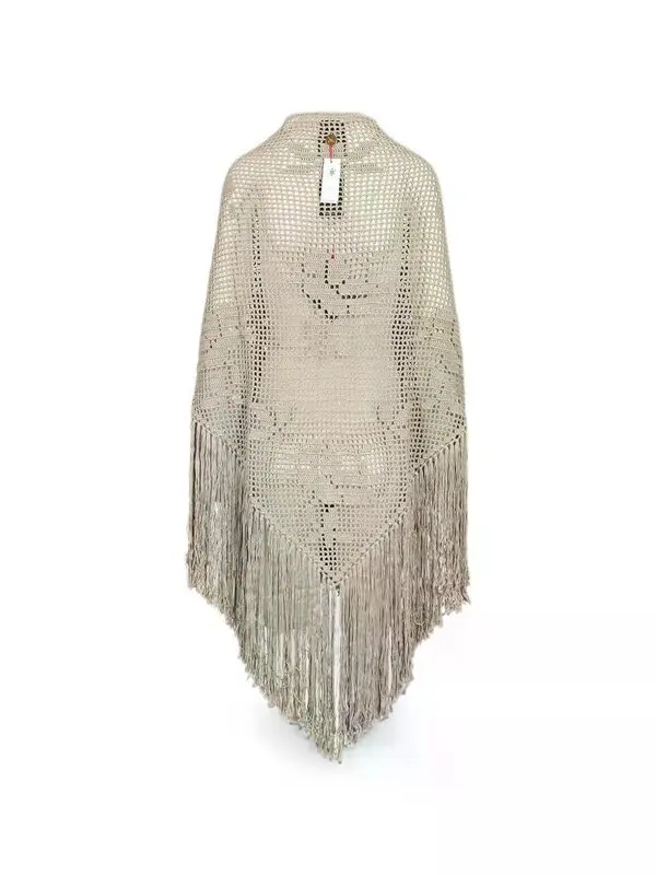 CHIARA IS Fringe-trim Knitted Shawl - Neutrals