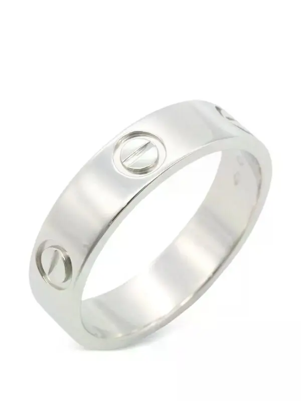 Cartier Platinum Love Screw-detail Band Ring - Silver