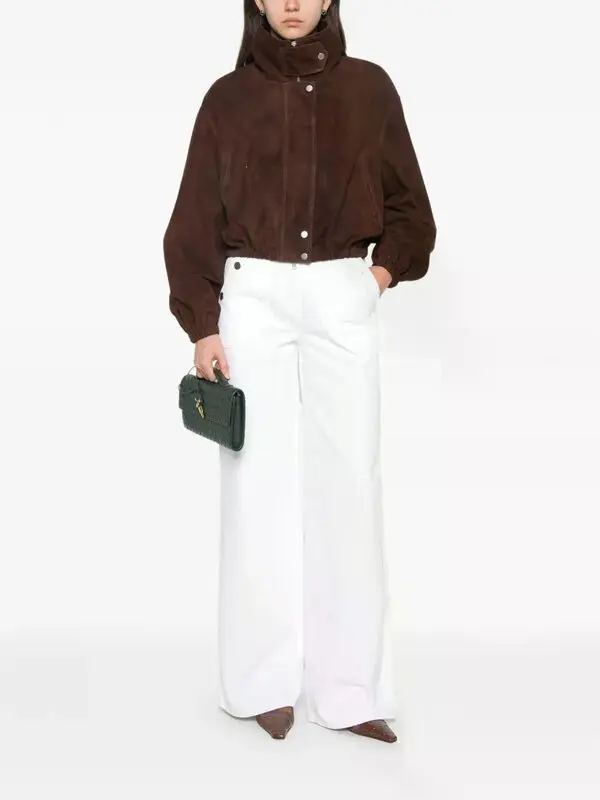 Max Mara Button-detail Wide-leg Trousers - White