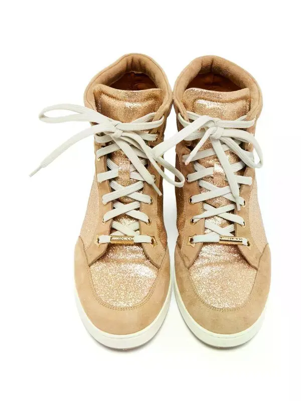 JIMMY CHOO Tokyo High-top Sneakers With Glitter Finish