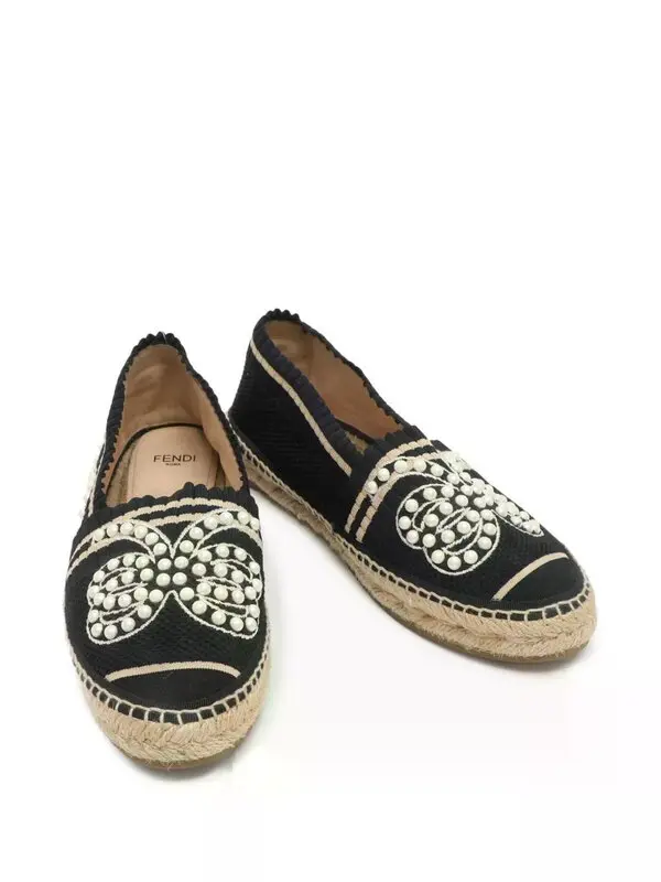 Fendi Pearl Embellished Espadrilles