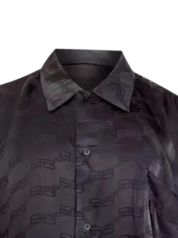 Balenciaga Logo-print Silk Long-sleeve Shirt