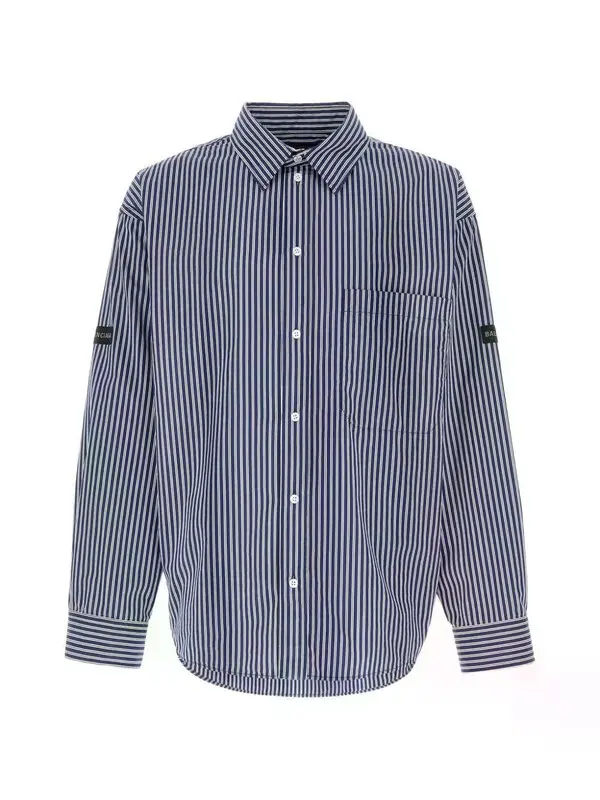 Balenciaga Striped Oversized Shirt - Blue