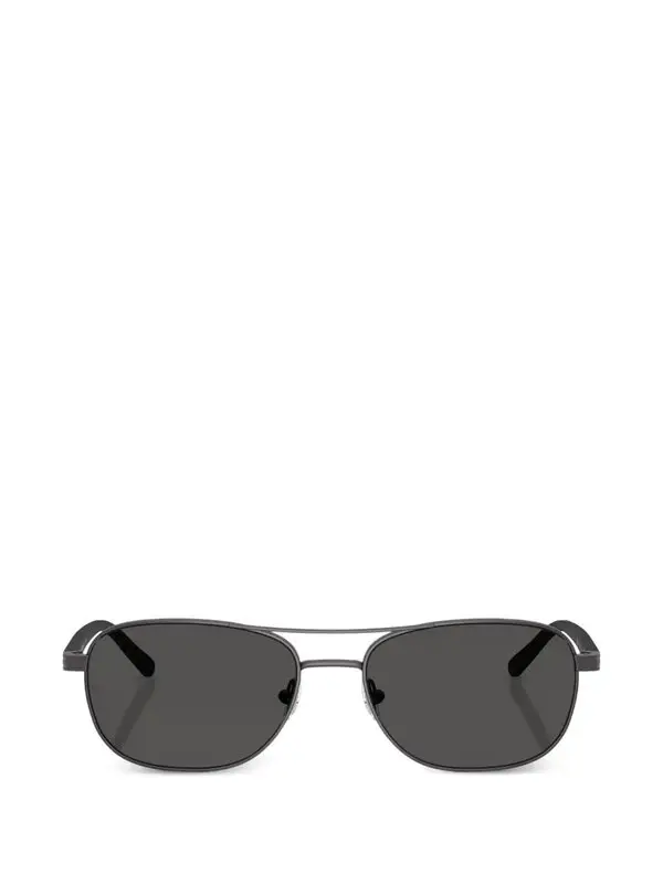 Brooks Brothers Matte Gunmetal Aviator Sunglasses - Grey