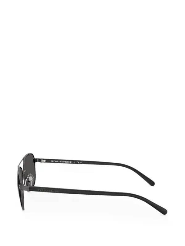 Brooks Brothers Matte Gunmetal Aviator Sunglasses