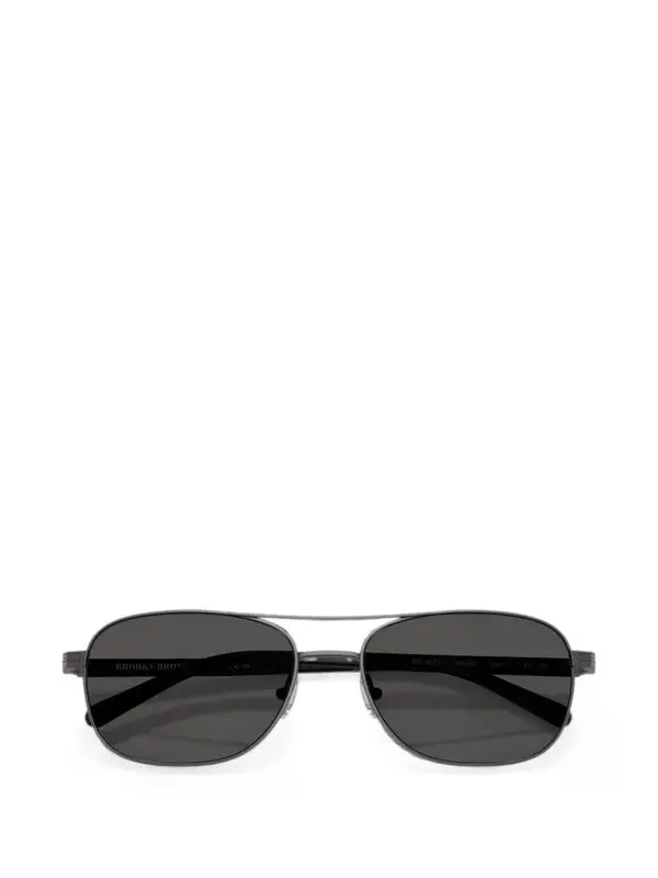 Brooks Brothers Matte Gunmetal Aviator Sunglasses