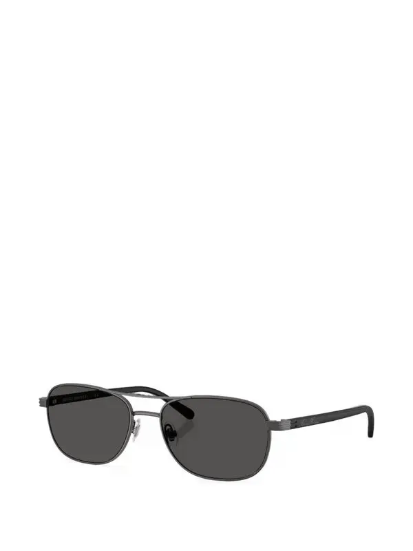 Brooks Brothers Matte Gunmetal Aviator Sunglasses