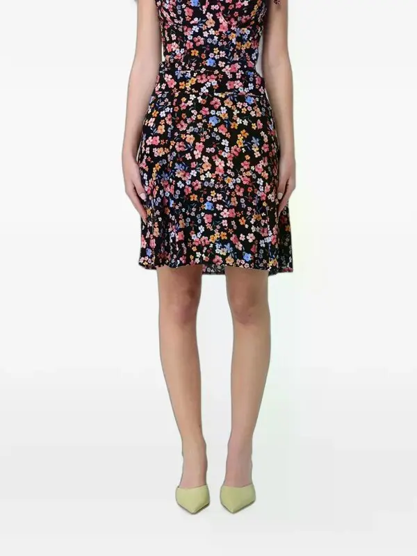 MAR DE MARGARITAS Mini Kate Floral-print Skirt - Black