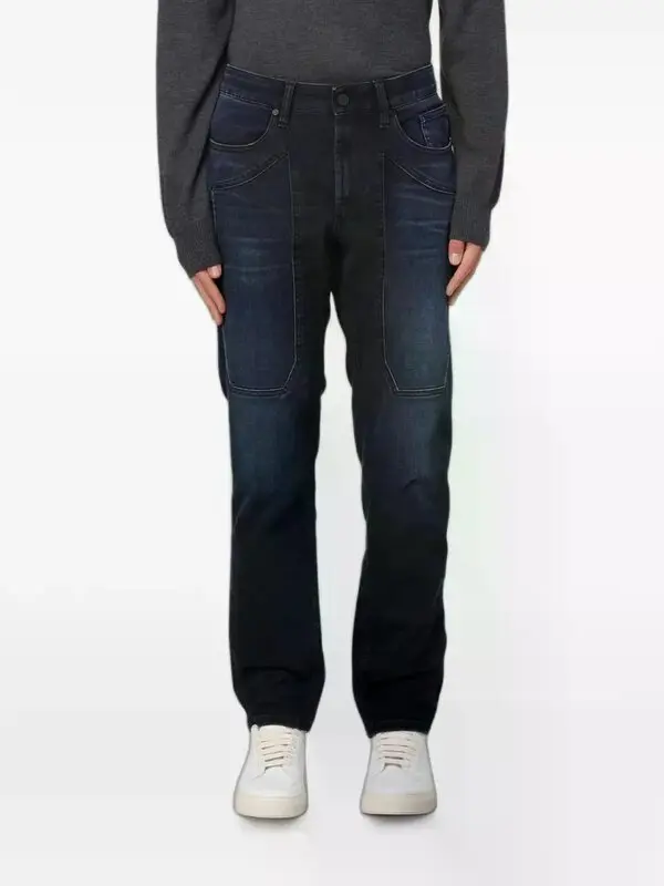 JECKERSON Panelled Slim-fit Jeans - Blue
