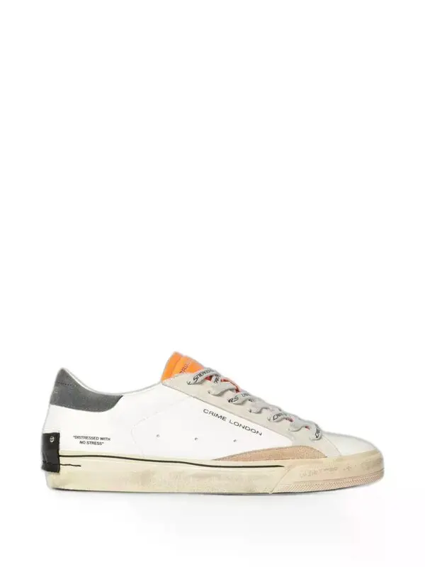 CRIME LONDON Distressed Leather Sneakers
