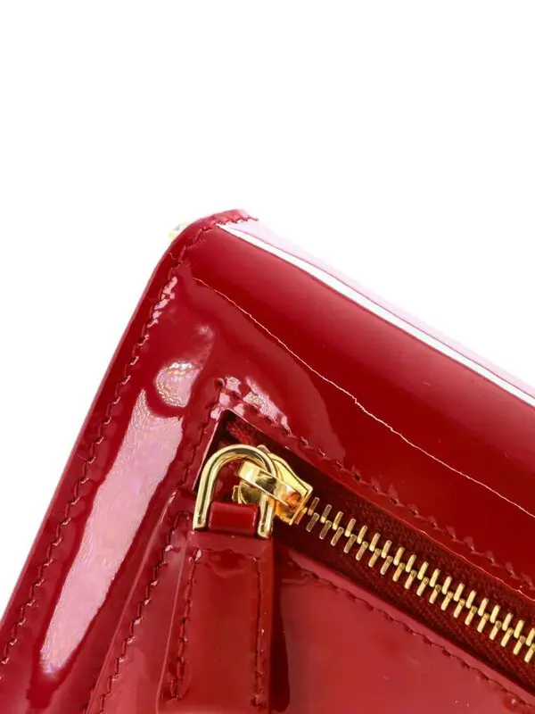 Prada Triangle Logo Envelope Chain Patent Mini Clutch Bag