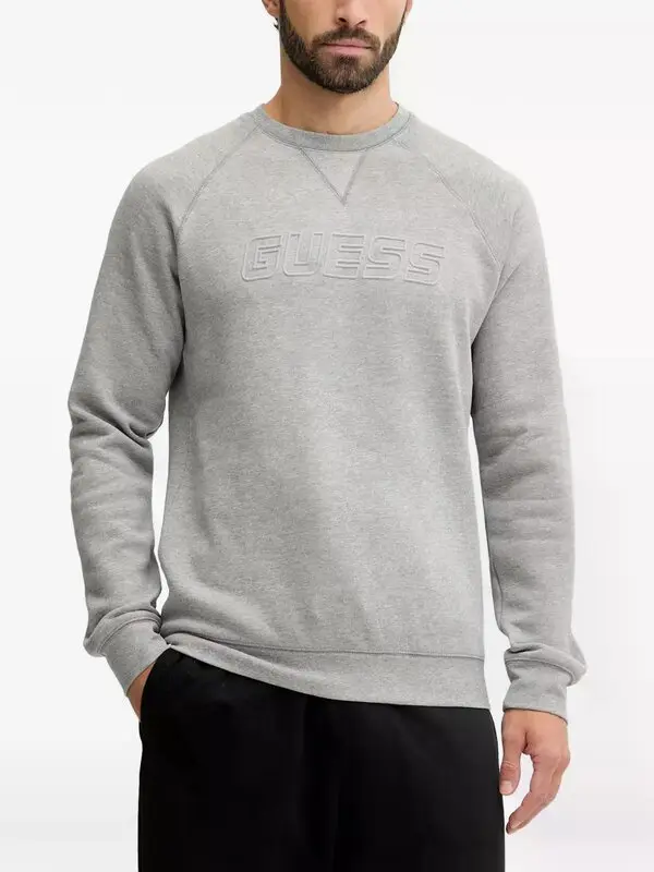 Guess Logo-embossed Raglan-sleeve Sweater