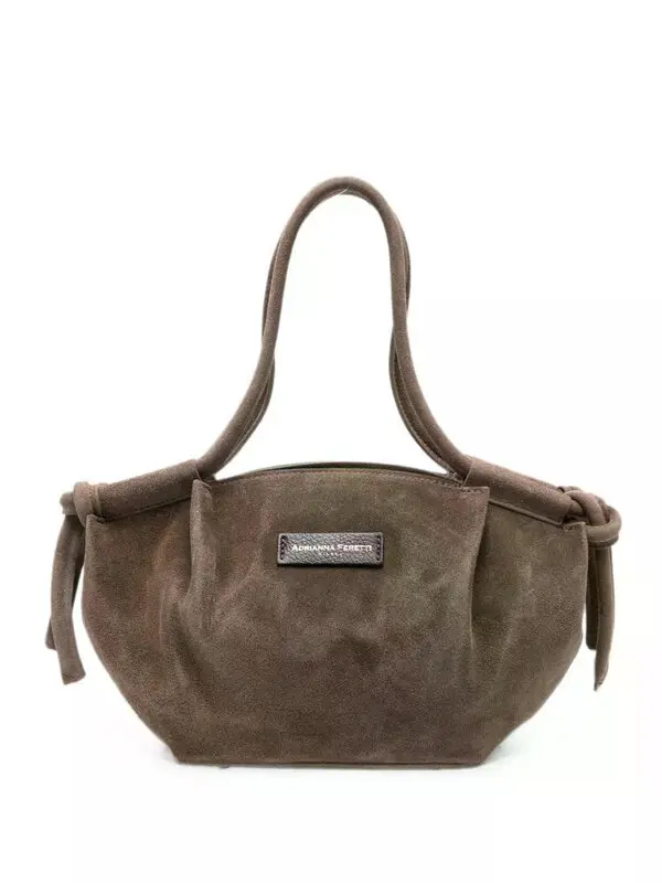 ADRIANNA FERETTI Knot-detail Suede Tote Bag - Brown