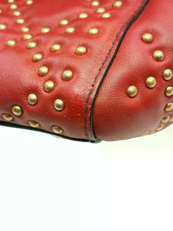 Dior Lambskin Cannage Studded Satchel - Red