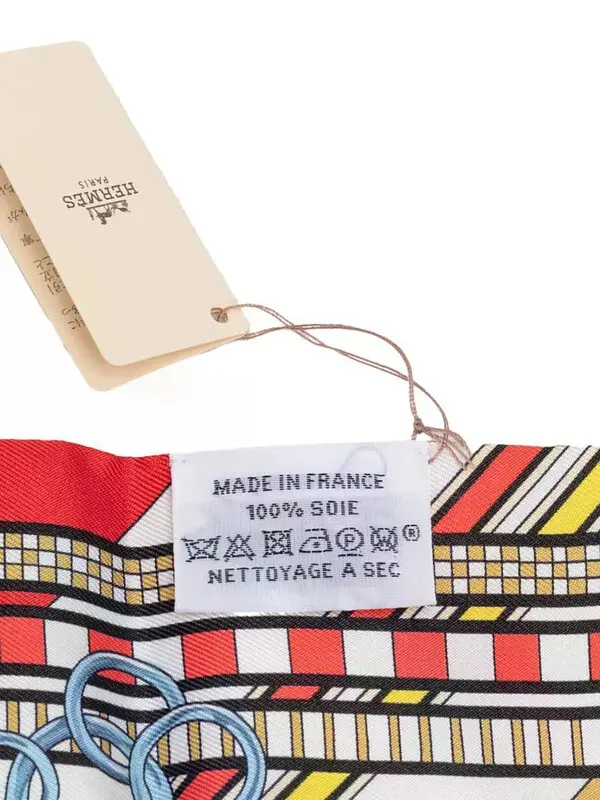 Hermès 2014-2026 Brides Et Gris-gris Silk Twilly Scarf Scarves - Red